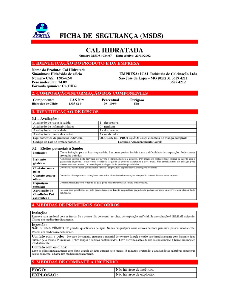 5 - Fispq Cal Hidratda Ind | PDF