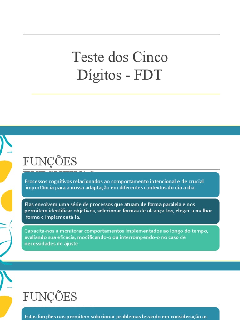Teste Dos Cinco Dígitos - FDT | PDF | Carreira e Crescimento