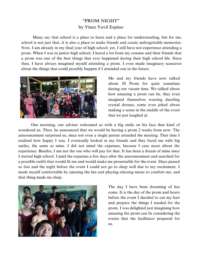 My Unforgettable Prom Night Experience | PDF | Prom