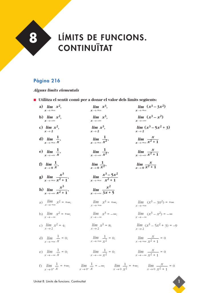 Exercicis Límits I Continuïtat | PDF