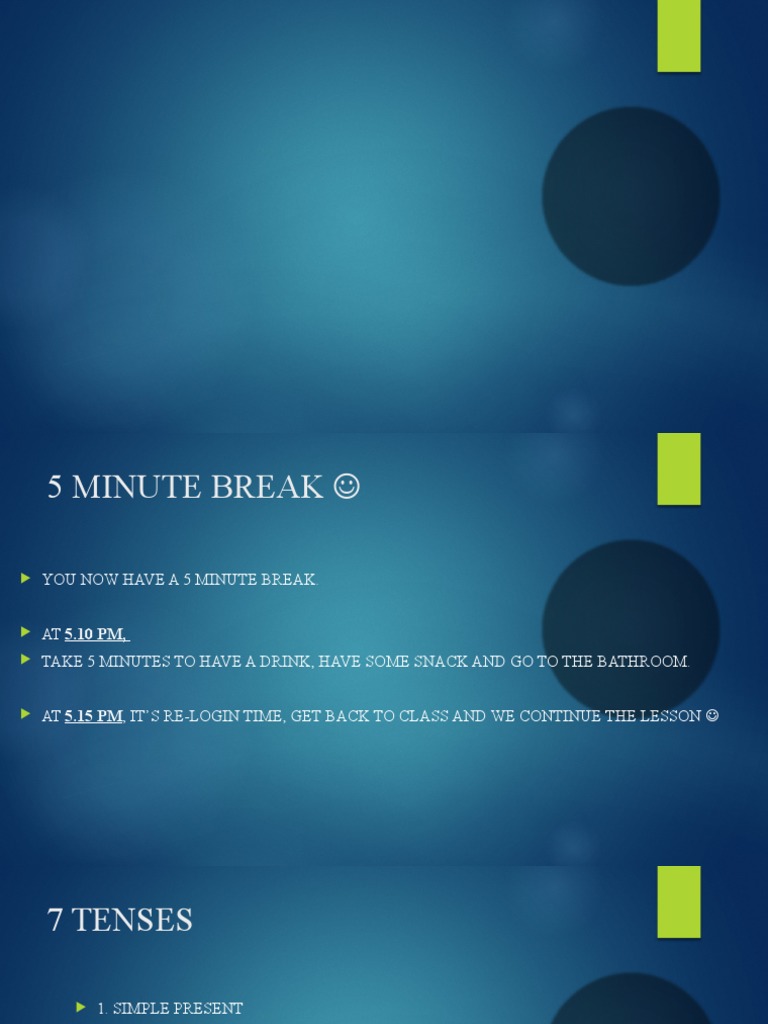 5 Minute Break | PDF