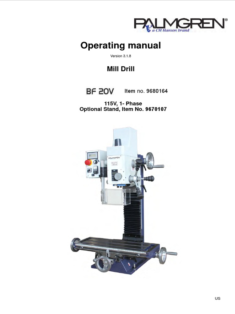 Operating Manual: Mill Drill | PDF