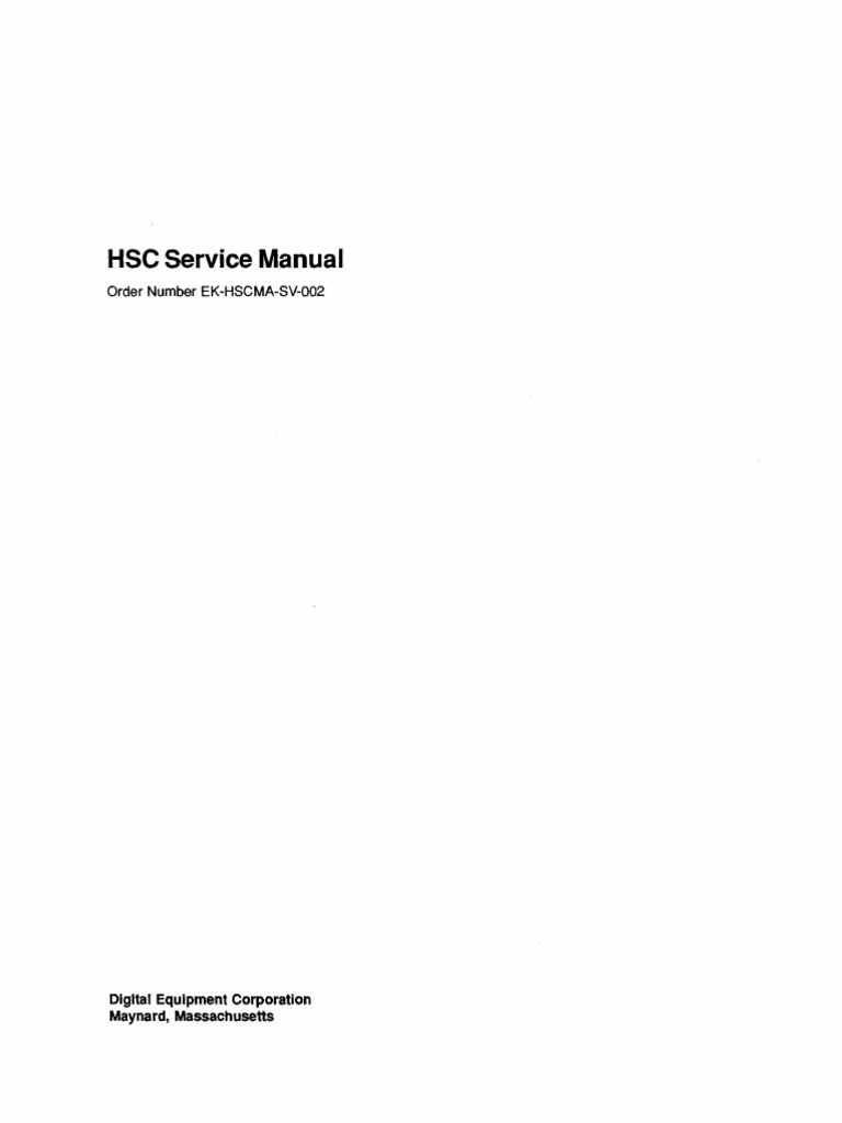 Ek-Hscma-Sv-002 HSC Service Manual Dec89 | PDF | Booting | Computer Engineering