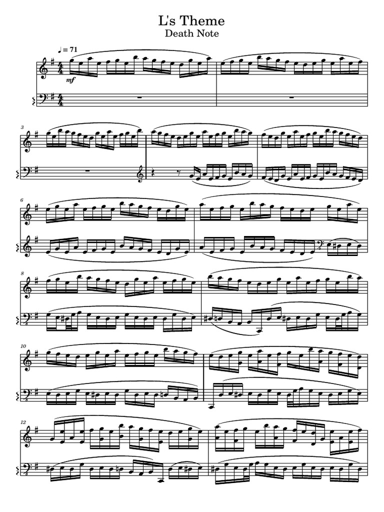 L's Theme in Death Note | PDF