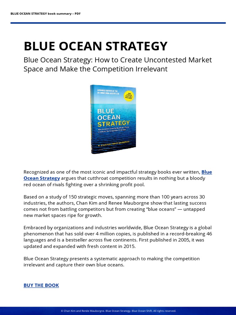 BLUE OCEAN STRATEGY Book Summary | PDF