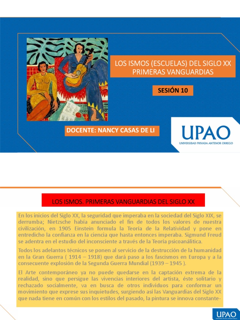 Semana 10 .Los Ismos Del Siglo XX Primeras Vanguardias | PDF