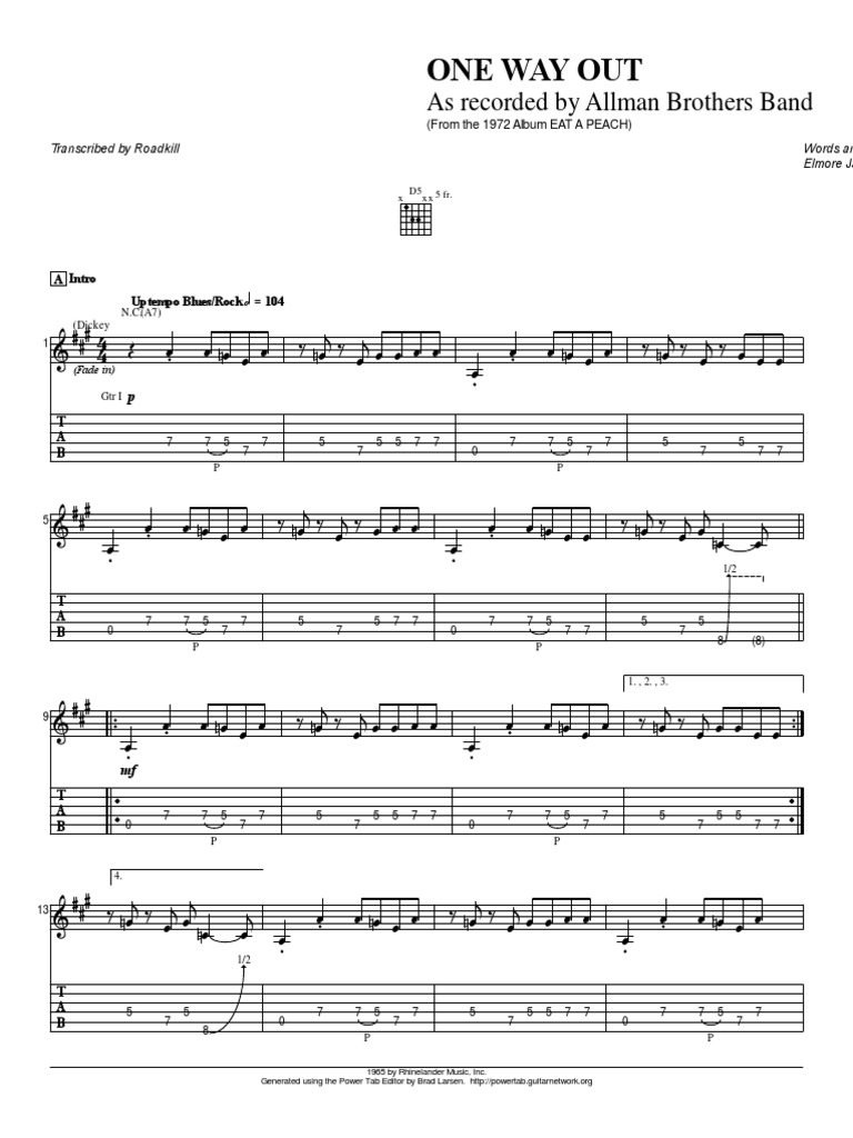 One Way Out Pdf