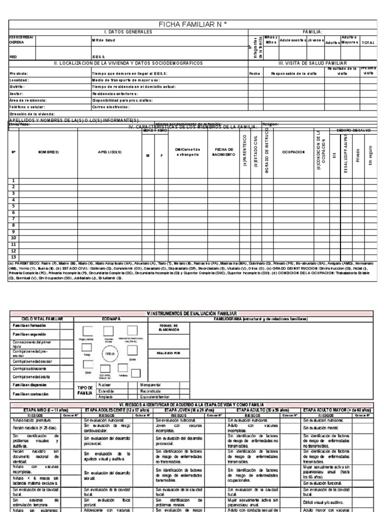 FICHA FAMILIAR | PDF