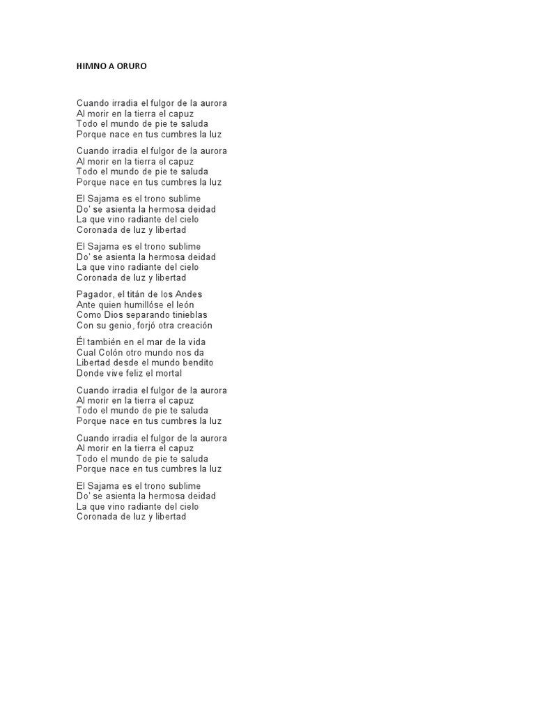 Himno A Oruro | PDF