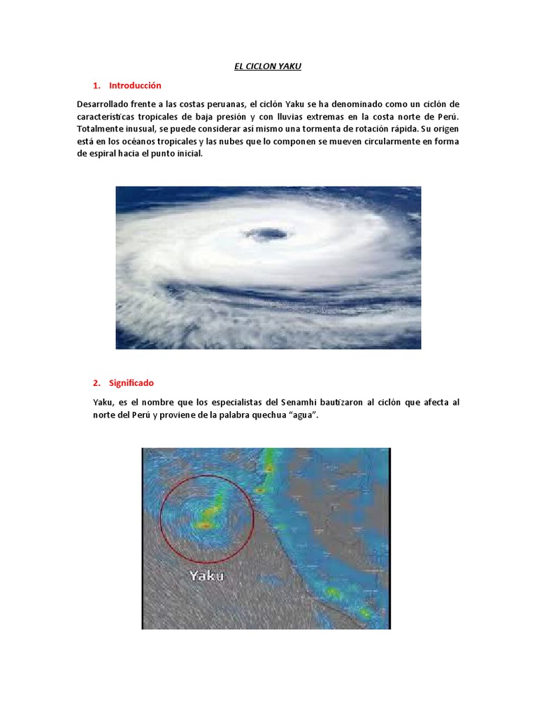 Ciclon Yaku Final | PDF | Ciclones tropicales | Perú