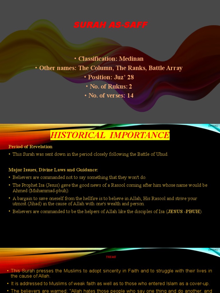 Surah AL Saff | PDF | Prophets And Messengers In Islam | Jesus In Islam