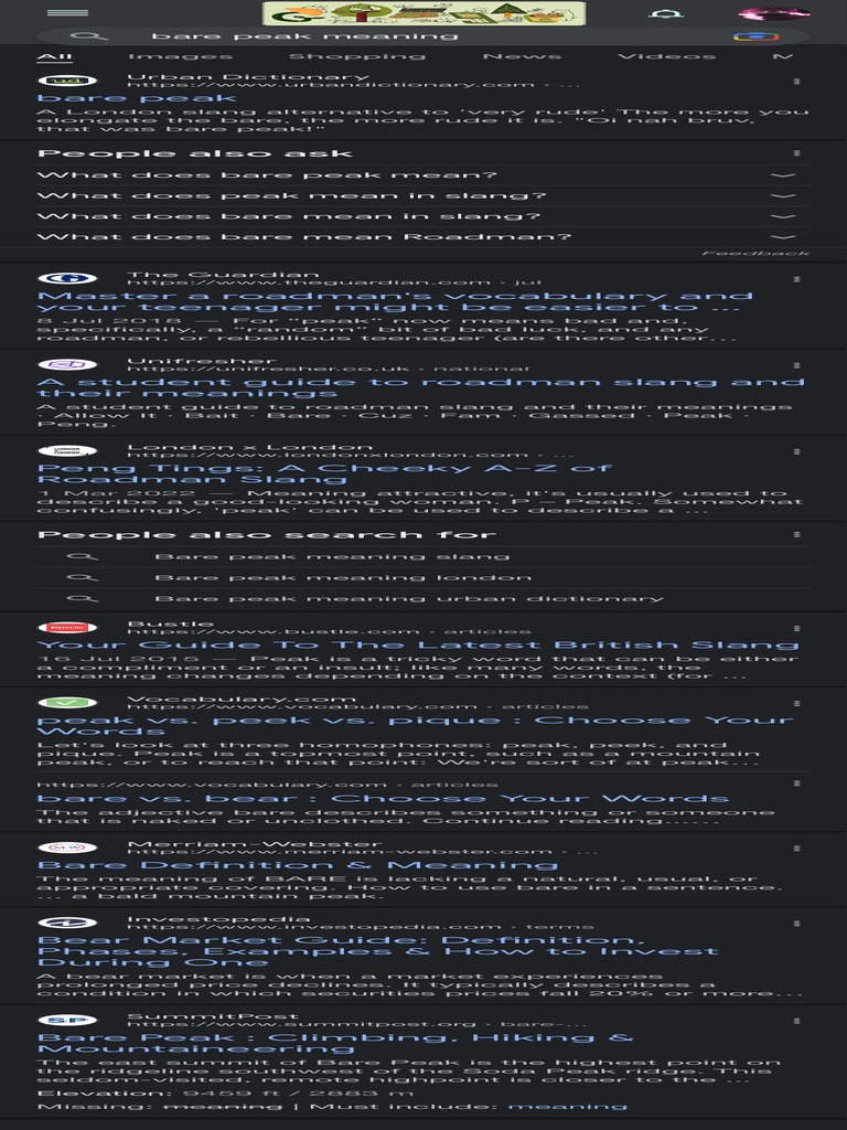 Understanding "Bare Peak" Slang | PDF | Human Communication | Lexicology