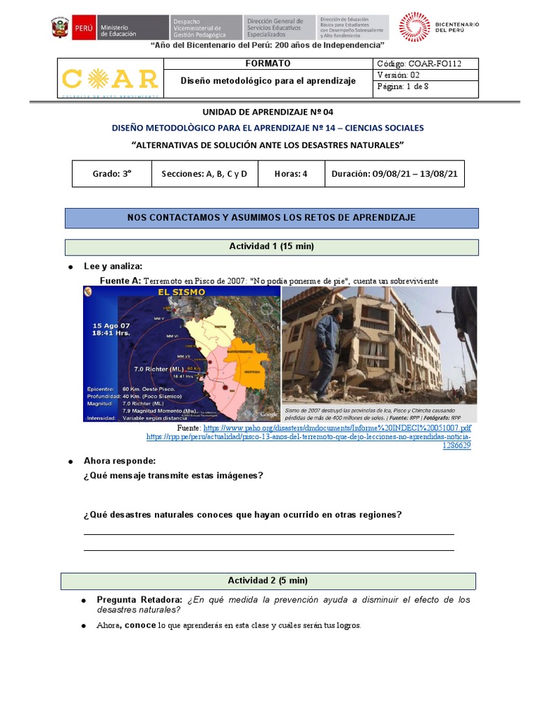 DMpA 14 CC - SS | PDF | Perú | Aprendizaje