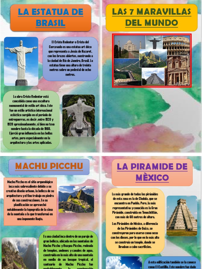Las Siete Maravillas Del Mundo | PDF | Pirámide | Machu Picchu