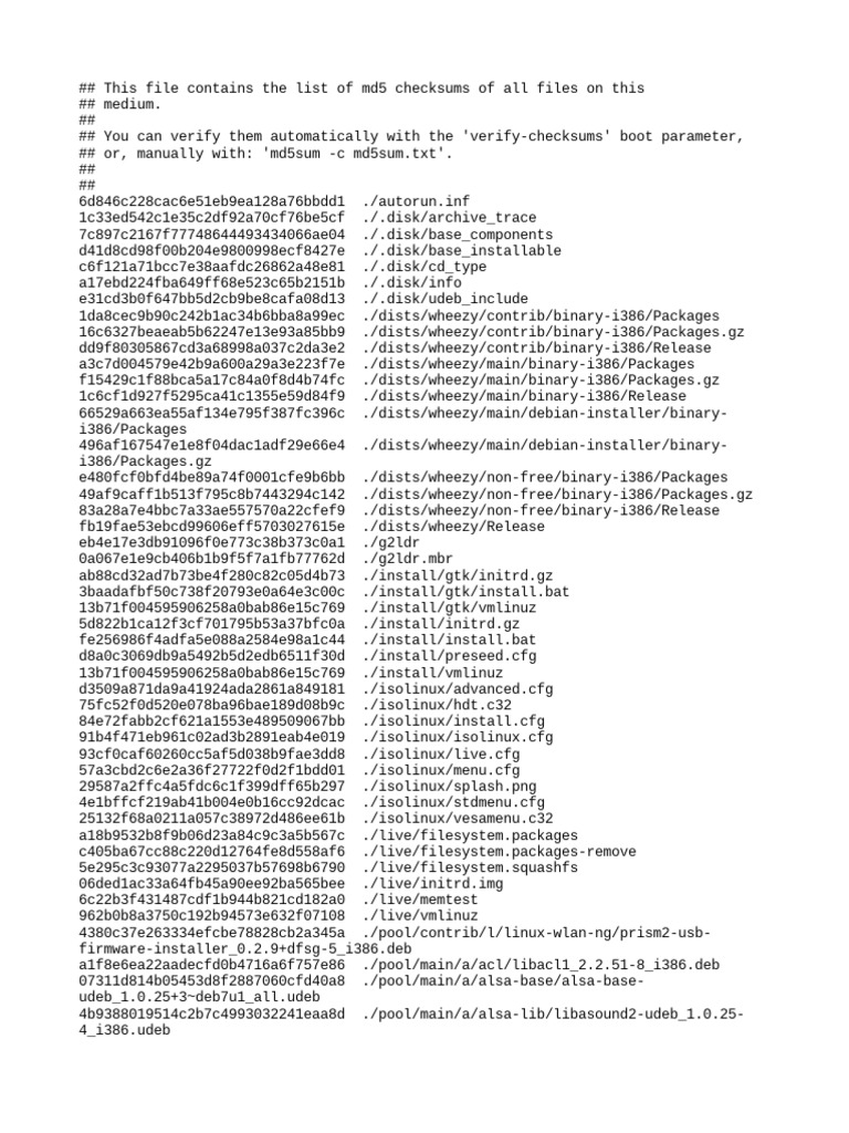 MD 5 Sum | PDF | Software Development | Operating System Families
