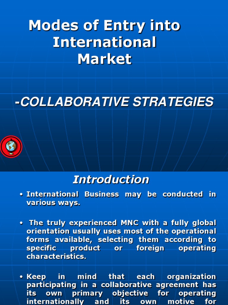 Modes of Entry | PDF | Franchising | Joint Venture