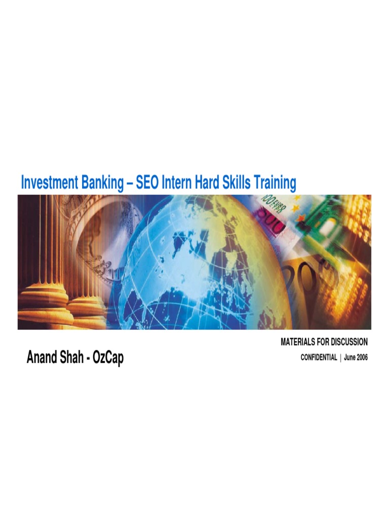 Investment Banking Seo Intern Hard Skills Training356 | PDF | Valuation ...