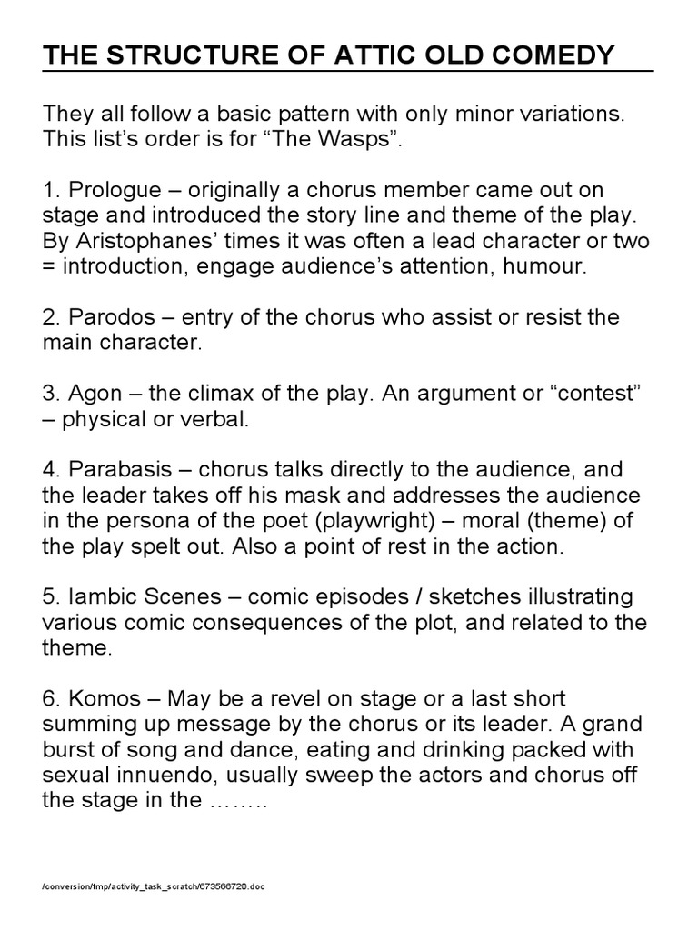 The Structure of Attic Old Comedy | PDF