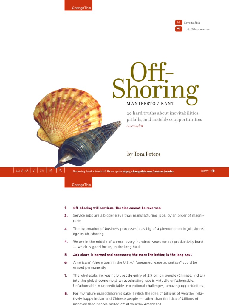 Off-Shoring: Manifesto / Rant | PDF