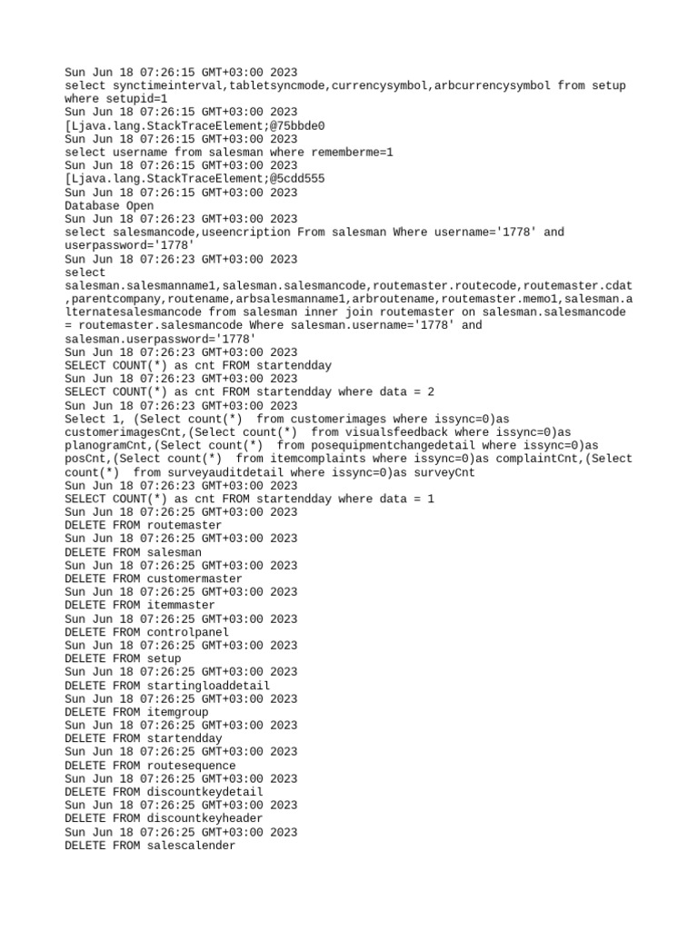 Database Operations Log | PDF | Data | Information Retrieval