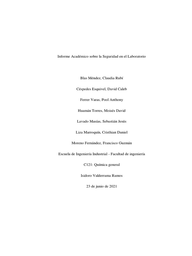 Informe De Laboratorio 1 Pdf