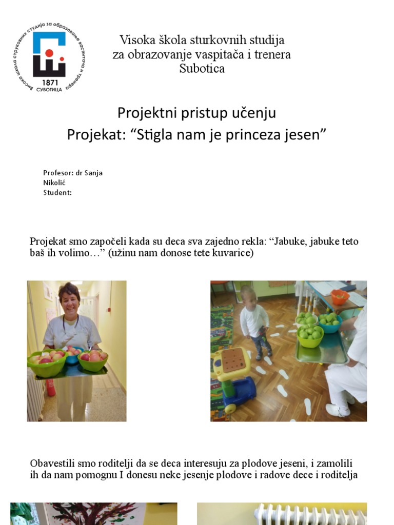 Projekat Stigla Nam Je Princeza Jesen | PDF