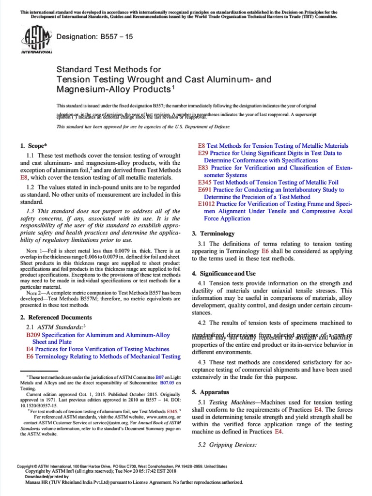 Astm b557 15 PDF | PDF