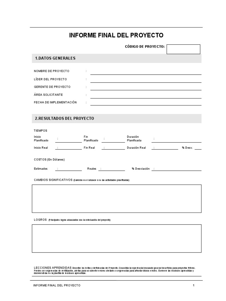 Informe Final de Proyecto | PDF