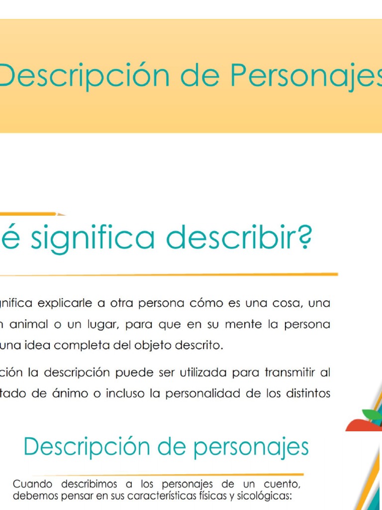 APOYO 26-04 Descripcion de Personajes | PDF