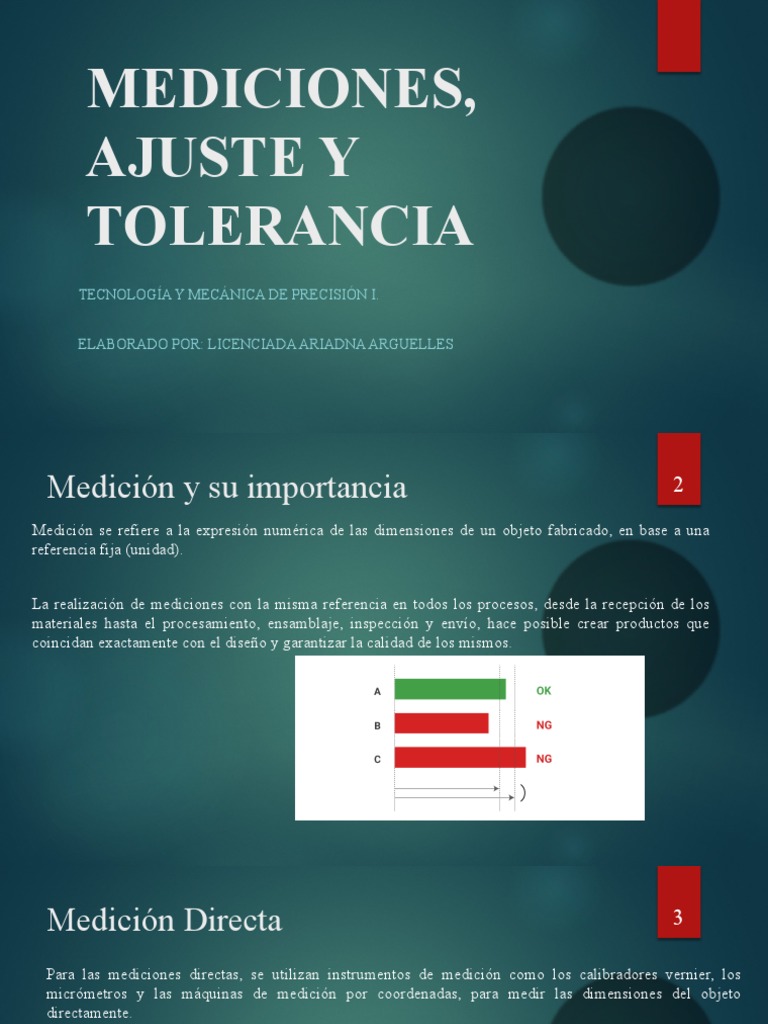 Tema 1. Medición - Ajuste y Tolerancia | PDF | Medición | Tolerancia de ingeniería