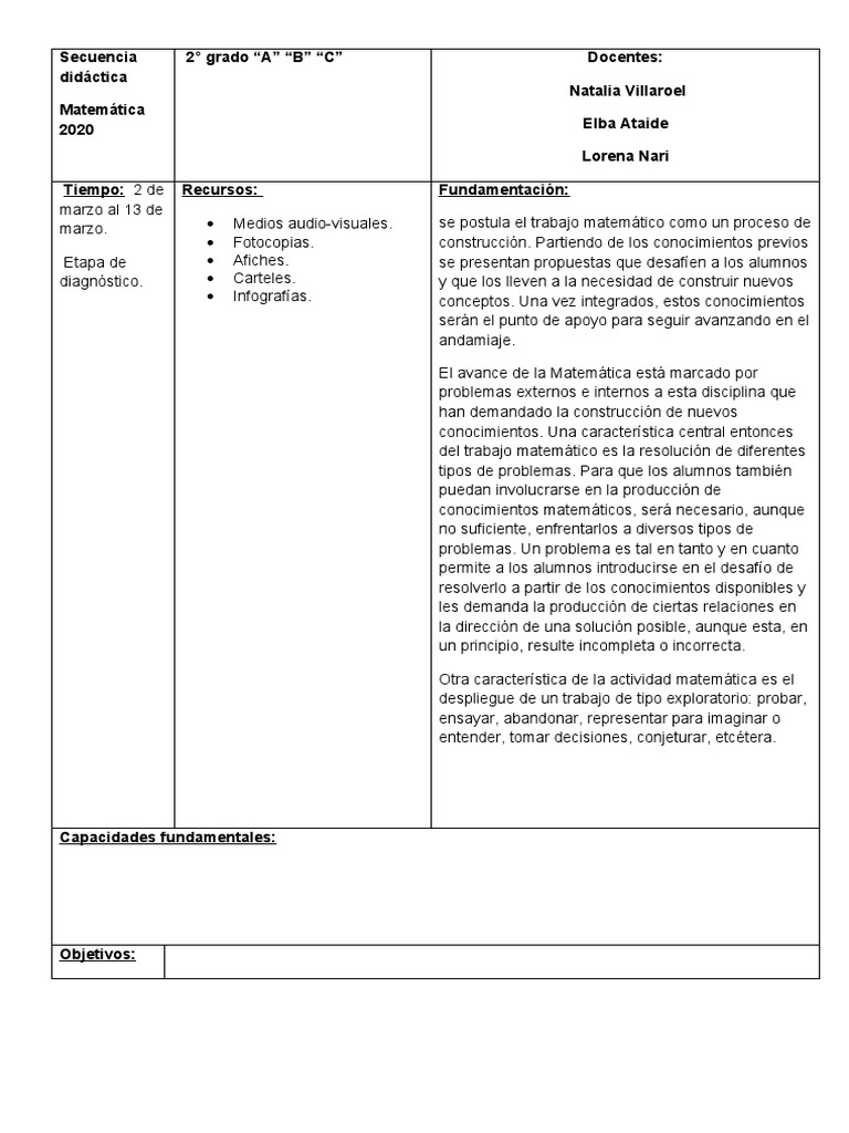 Secuencia Didáctica Matematica SEGUNDO GRADO | PDF | Matemáticas | Aprendizaje
