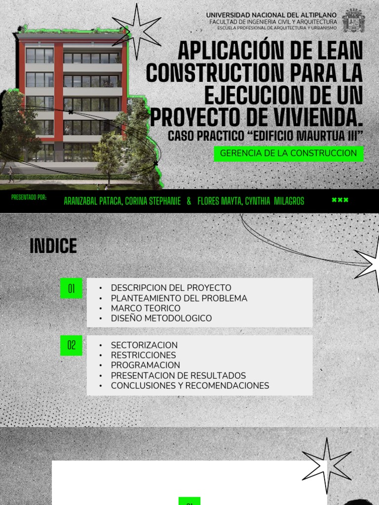 APLICACIÓN DE LEAN CONSTRUCTION PARA LA EJECUCION DE UN PROYECTO DE ...