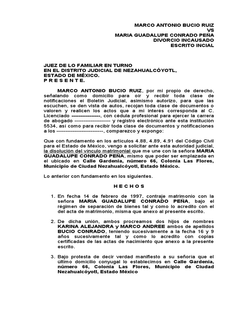 Escrito Inicial de Demanda | PDF | Justicia | Crimen y violencia