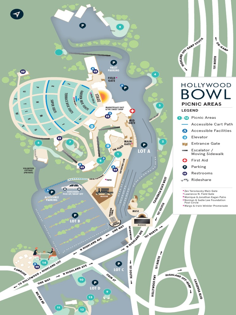 Hollywood Bowl Picnic Map (2022) | PDF | Transport | Transport ...