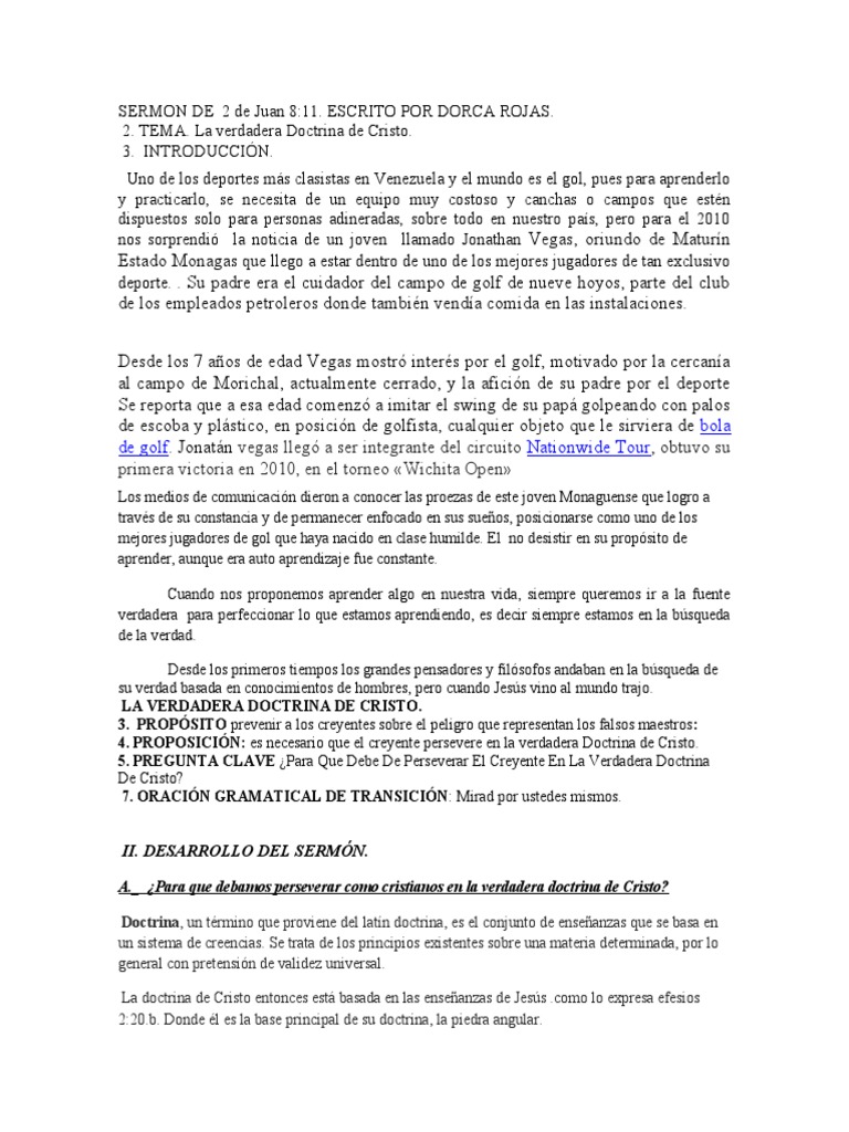 Sermon de 2 de Juan 8 - Escrito Por Dorca Rojas. | PDF | Jesús | Cristo ... Sermon de 2 de Juan 8 - Escrito Por Dorca Rojas. | PDF | Jesús | Cristo ...
