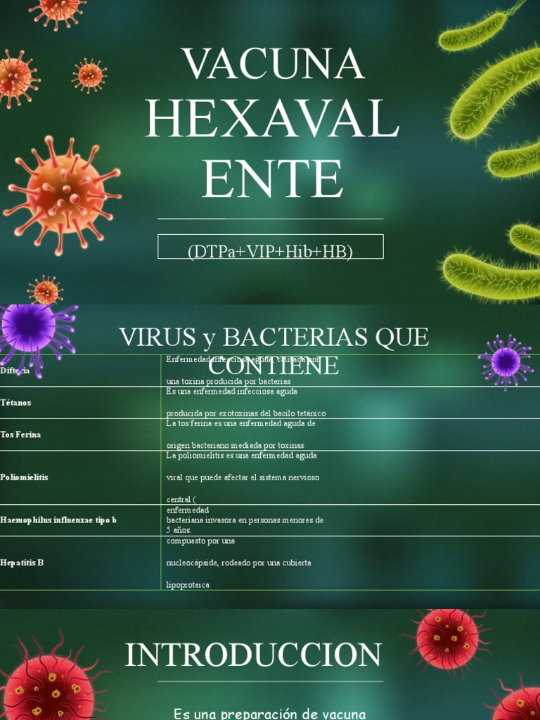 Vacuna Hexavalente: Prevención de Enfermedades | PDF | Hepatitis B ...