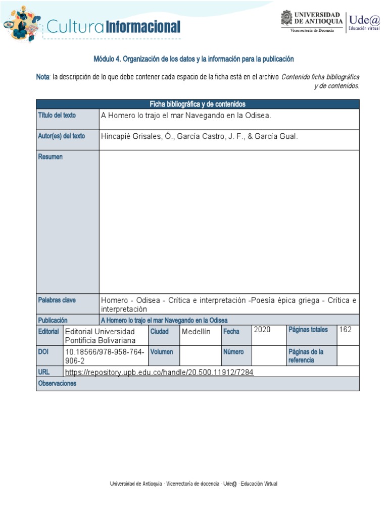 Ficha de Contenido | PDF