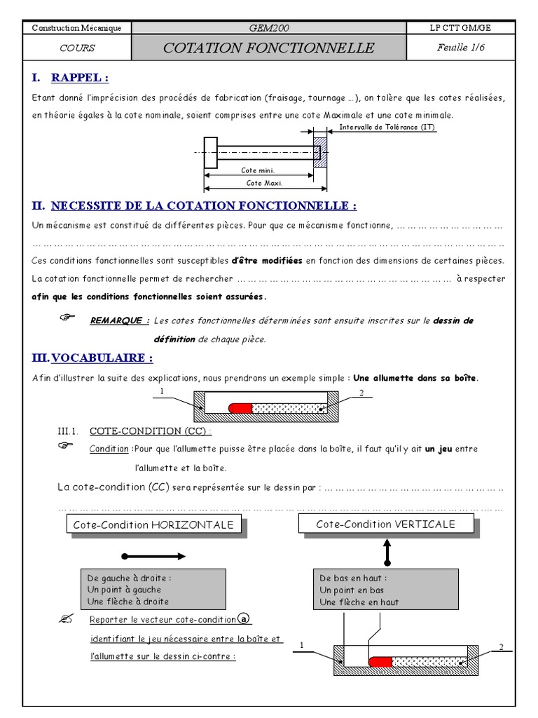 Semaine 8 Et 9 Cours Cotation Fonctionnelle | PDF | Mathématiques appliqués