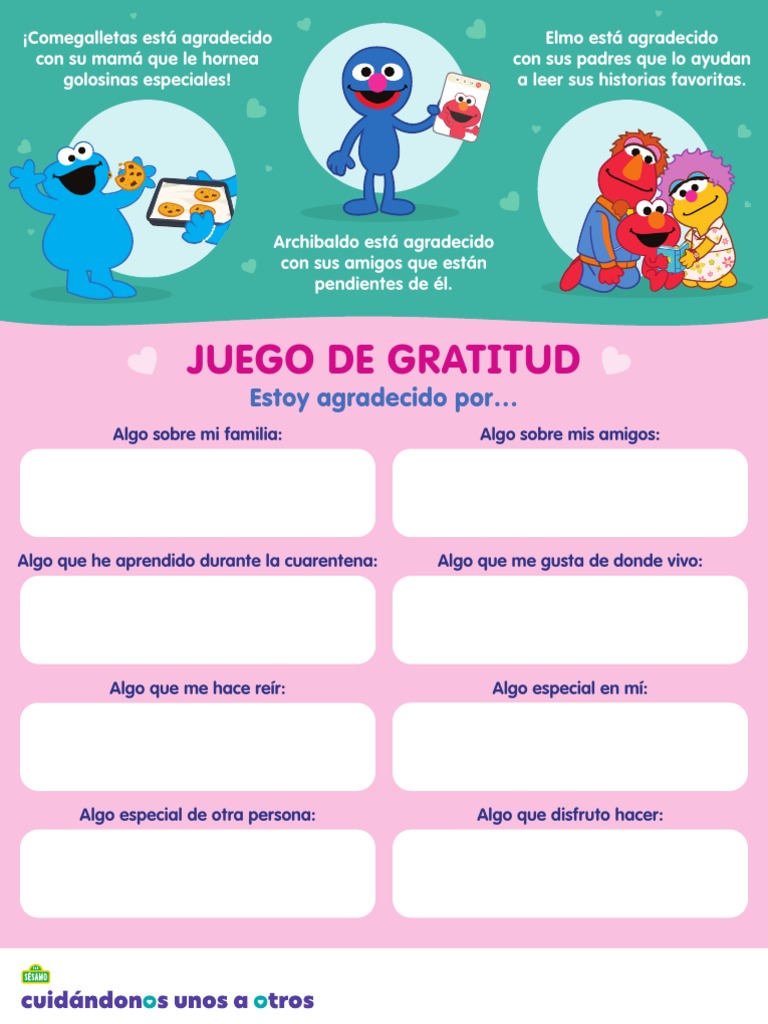 Juego de Gratitud Familiar y Amistad | PDF