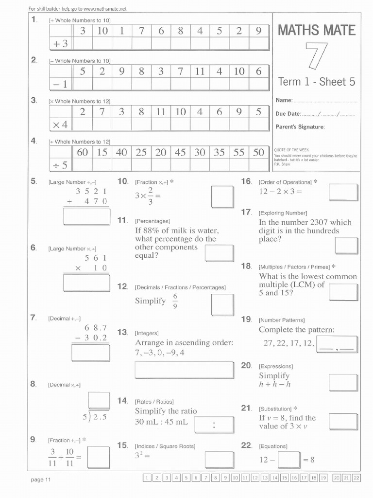 Mathsmate7 Student Part5 | PDF