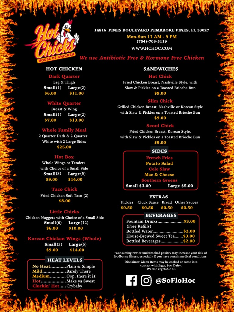 Hot Chicks Menu 1 | PDF