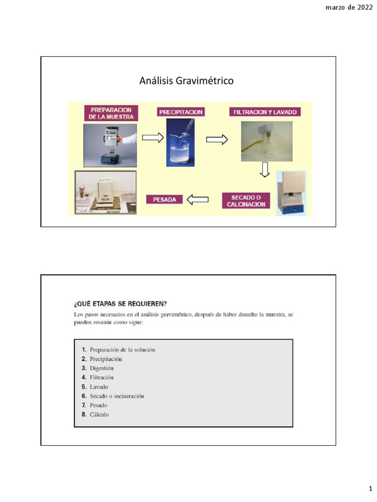 02 Gravimetría | PDF | Precipitación (Química) | Coloide