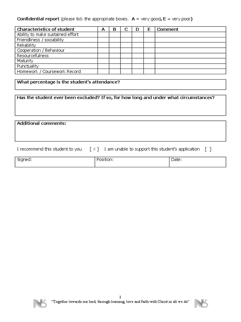 Confidential Student Evaluation Report | PDF