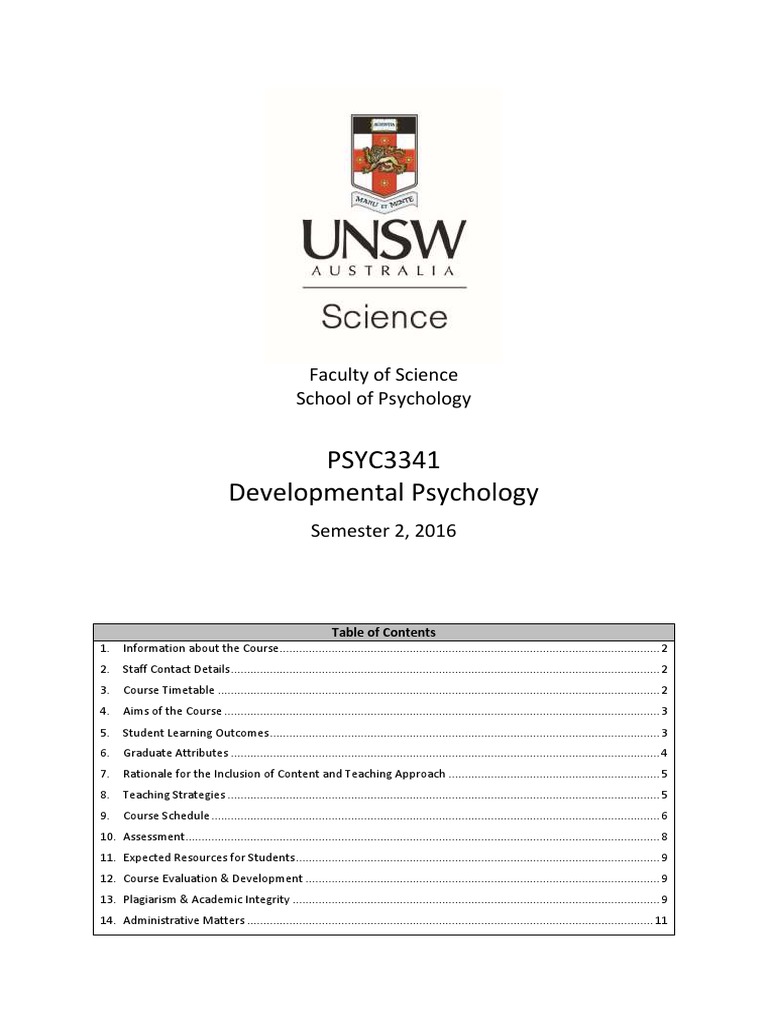 2021 10 2016 S2 PSYc3341 Course Outline | PDF | Psychology ...