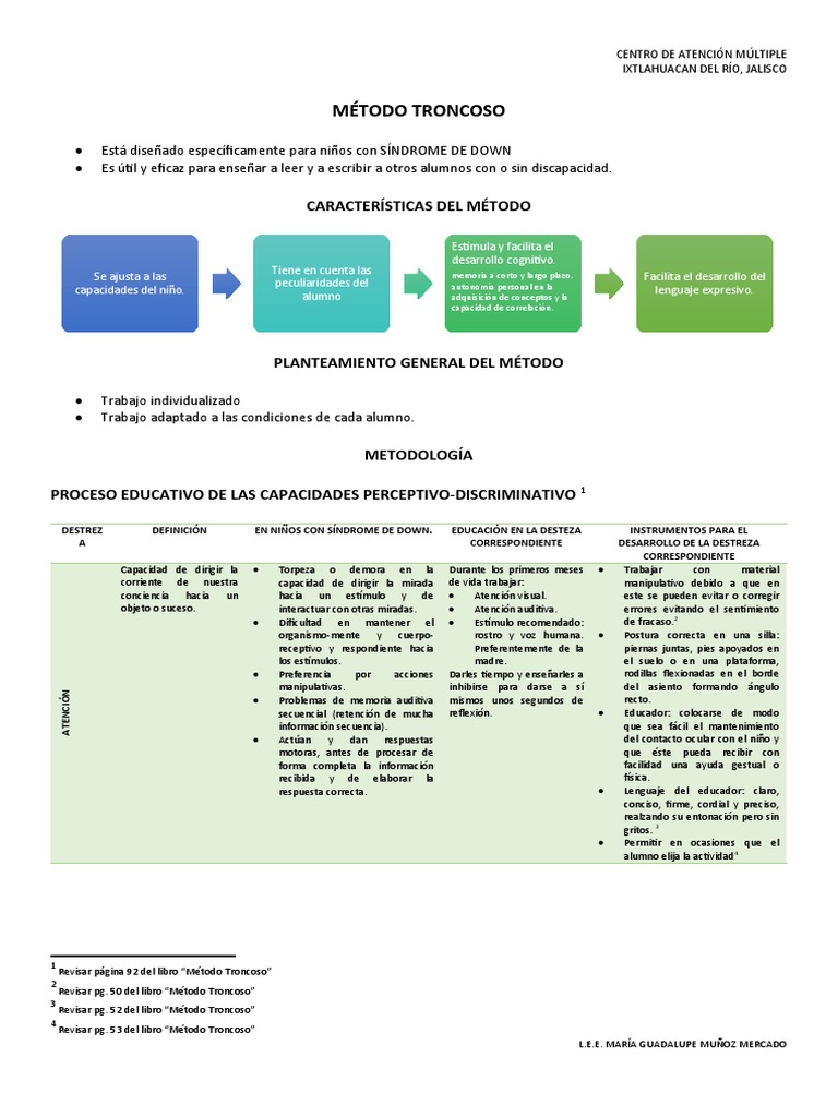 Resumen Metodo Troncoso | PDF | Percepción | Aprendizaje