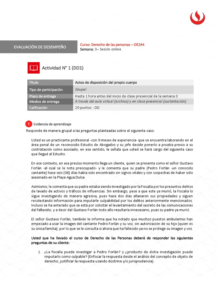 Ficha Actividad Tarea DD1 - VF | PDF