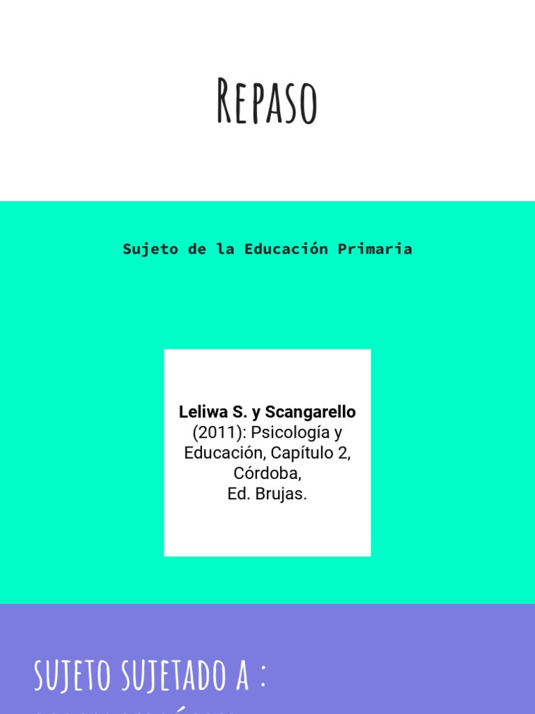Repaso | PDF | Aprendizaje | Subjetividad
