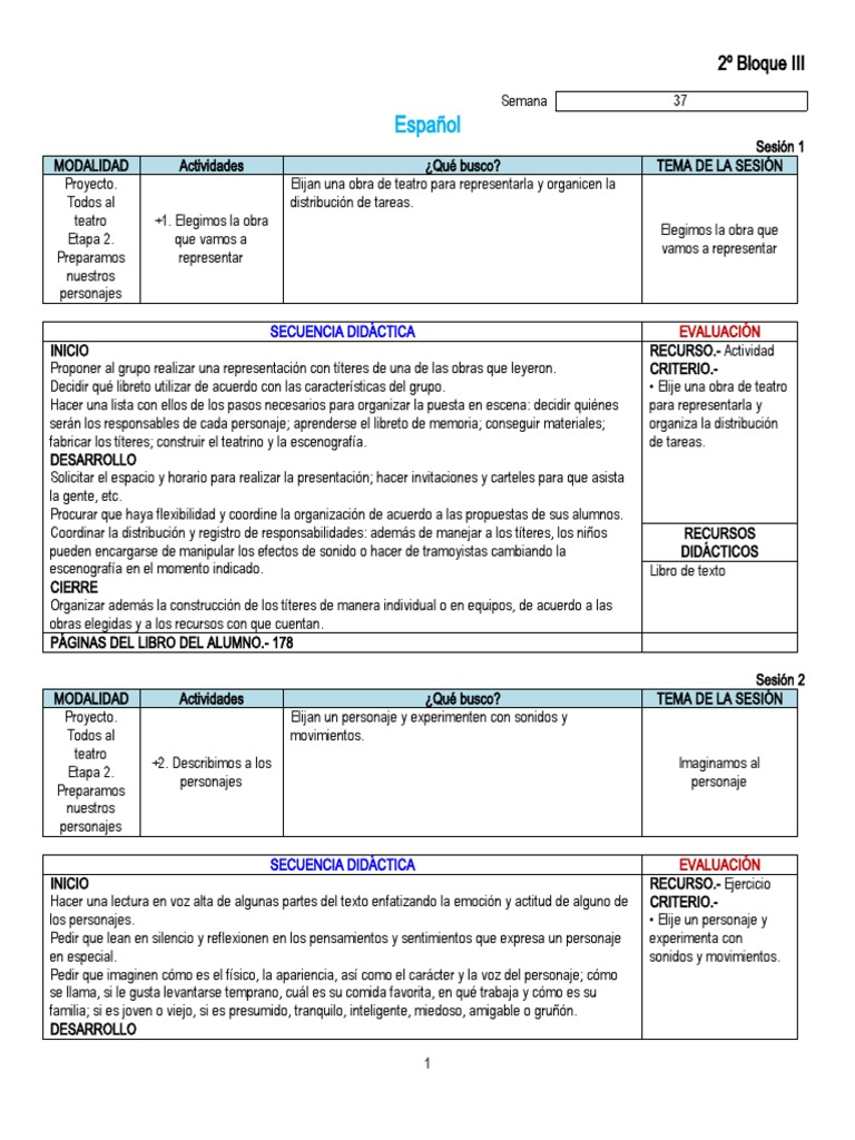 Segundo Grado Semana 37 | PDF | Las emociones | Evaluación