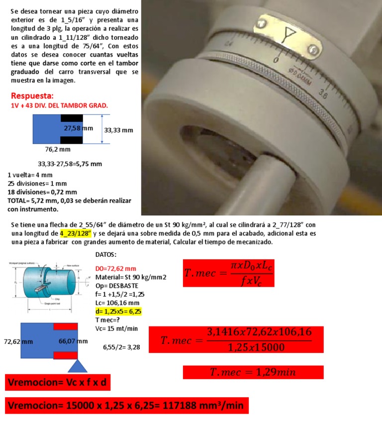 Otros Ejemplos Tambor - Tiempo Mecanizado | PDF | Informática