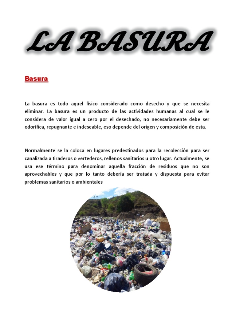 La Basura | PDF | Residuos | Naturaleza